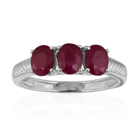 Zilveren ring met Keniaanse robijnen | bol