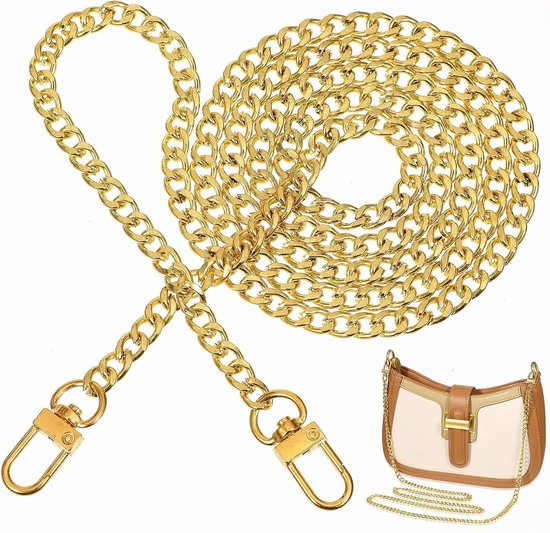 Metalen schouder crossbody vervangende tas ketting met metalen gespen ...