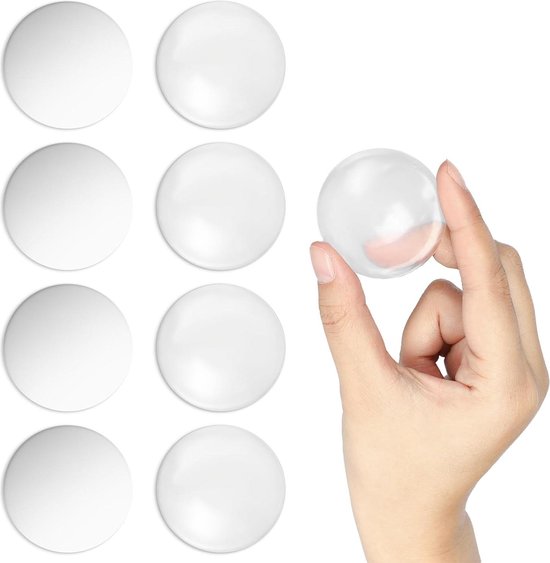 Muur Deurstopper 50 mm Diameter - Wit/Zelfklevend/Transparante Rubberen ...