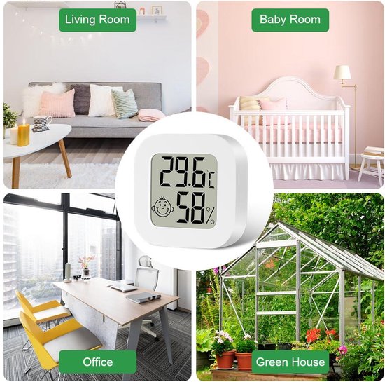 Digitale hygrometer mini-binnenthermometer - 3 stuks - led-display ...