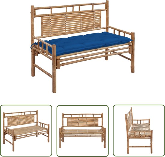 The Living Store Bamboe Bank - Tuinbank met Rugleuning - 120 x 55 x 90 ...