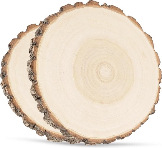 Grote onbewerkte houten schijven knutselen - 20-22 cm diameter ...