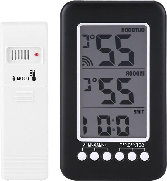 Indoor Outdoor Thermometer - Draadloze LCD Digitale Temperatuur Meter ...
