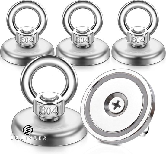 Equivera 5 stuks sterke magneten 55 kg neodymium magneten extra sterke ...