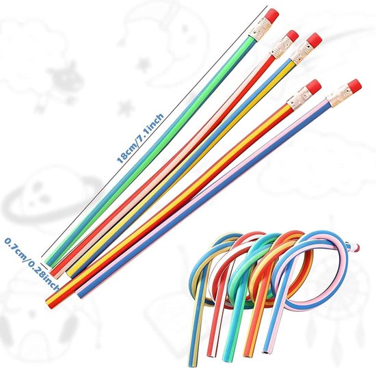 Pack of 30 Colourful Bendable Pencils - Flexible Pencils for Kids | bol