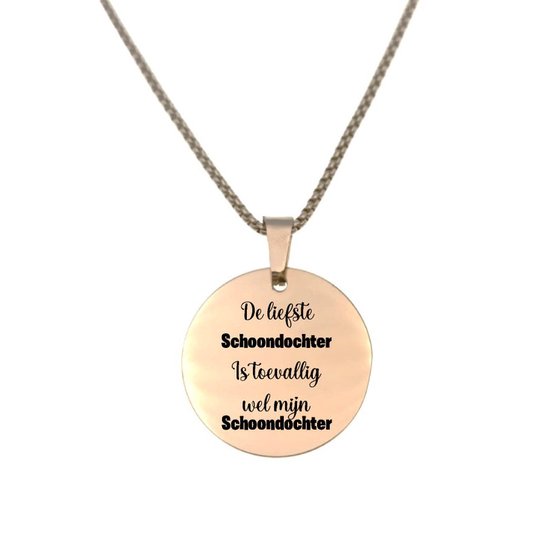 Ketting Rvs Rond Rosegoud De Liefste Schoondochter Is Toevallig 8623