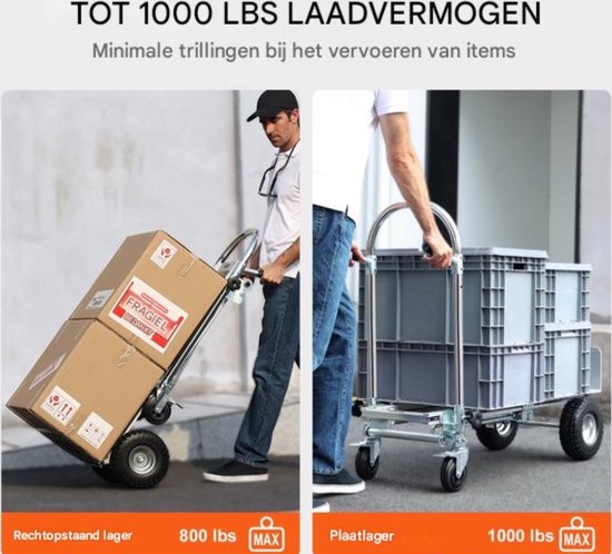 Steekkar deluxe - Opvouwbare handwagen - Transport - Dolly kar | bol
