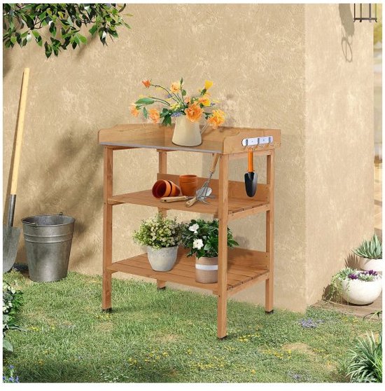 Planttafel Tuintafel Houtmetaal | bol