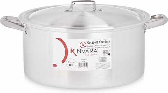 Kinvara grote kookpan/Soeppan met deksel - Aluminium - 12 liter - D35 x ...