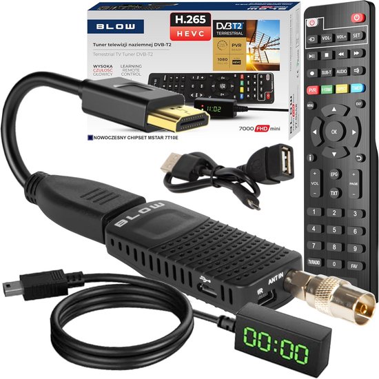 DVB-T2 HD Receiver Mini - H.265 HEVC Decoder voor Digitale Televisie | bol