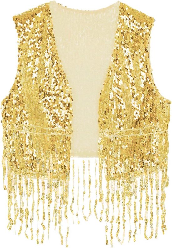 Dames Vest met Pailletten en Franjes voor Feest en Carnaval | bol