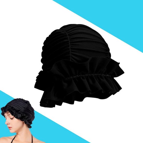 Retro badmuts voor dames met lang haar - Waterdichte strandmuts voor in ...