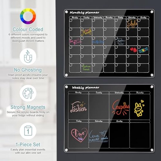 Magnetische Weekplanner voor Koelkast - Herbruikbare Planningstool voor ...