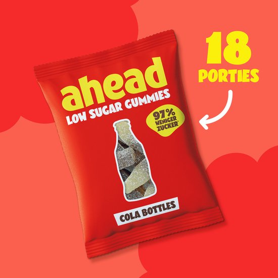 Ahead Gummies Snoep – Perzik, Cola, Aardbei en Appel, Kersensmaak ...