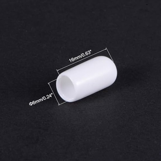 50pcs Rubber End Cap 6mm ID - White Flexible Round Vinyl Screw Caps and ...