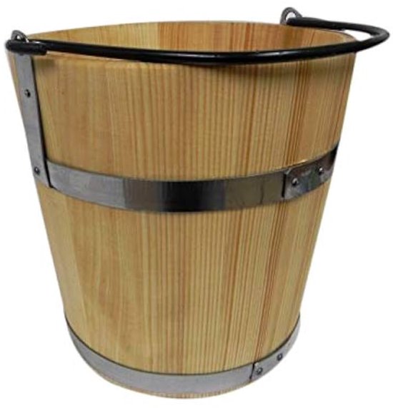Houten emmer - 6 liter - dennenhout - groot | bol