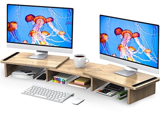 Dubbele Monitorstandaard voor 2 Monitoren met Instelbare Hoek en ...