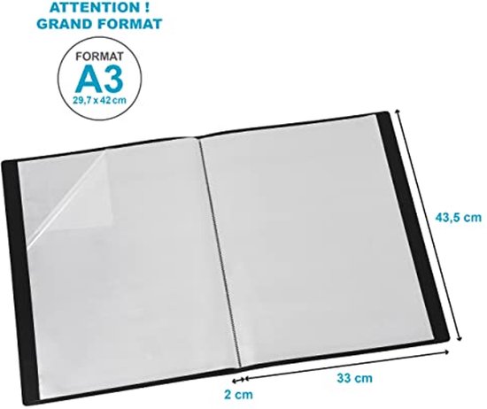 Displaymap voor 60 A3 documenten - Documentenbescherming en organisatie ...