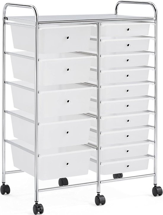 Multifunctionele Keukenwagen met 15 Laden - Trolley voor Keuken ...