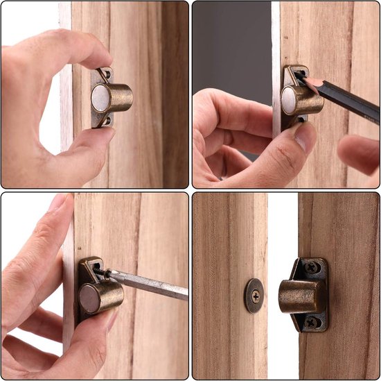 Allecto plus - Magnetische Deurvangers 4 Stuks met Roestvrijstalen ...