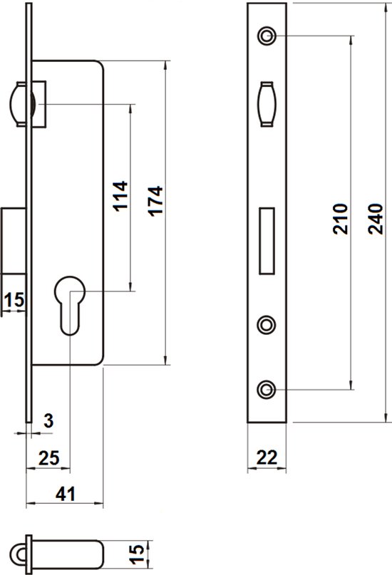 LOB Z025R Rolslot Inbouw 25mm RVS - Deur- en Raambeslag | bol