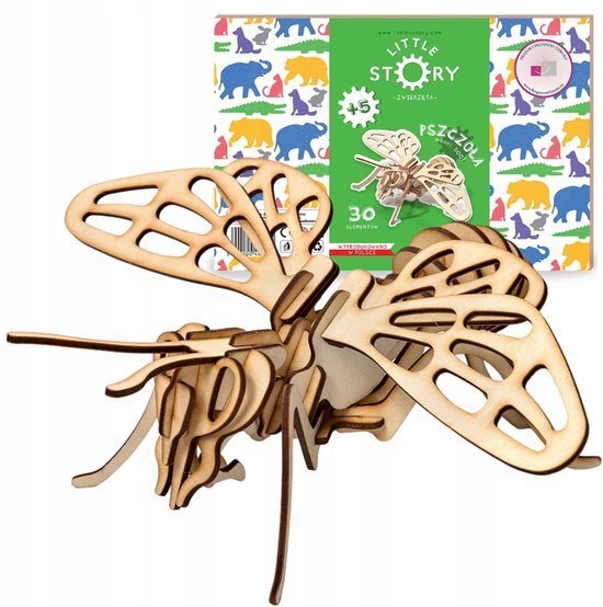 Houten 3D Puzzel Bij - Little Story Model - Cadeau voor Kinderen | bol