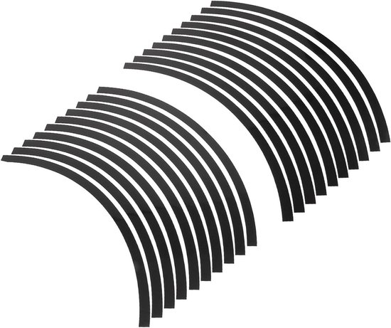 Velg Stickers Strepen Set van 20 stuks voor 20 inch wiel - Zwart | bol