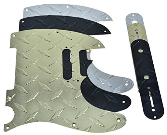 Diamond Plate 8-Hole Tele Pickguard with Metal Diamond Plate Control ...