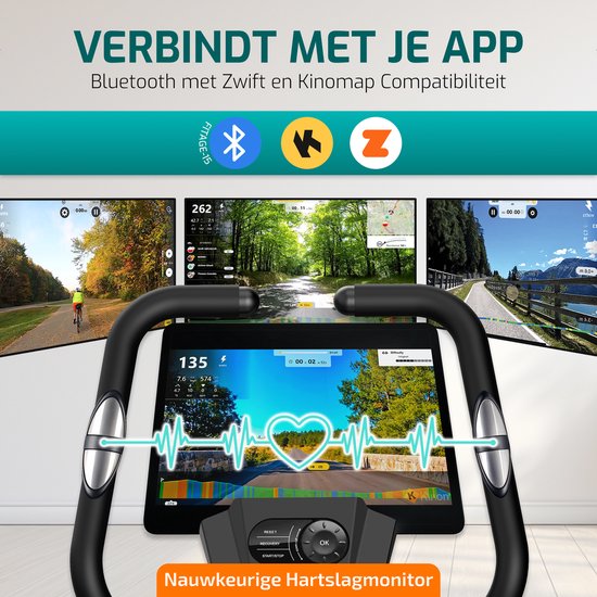 FITAGE Hometrainer - Fitnessfiets met 32 Weerstandsniveaus ...