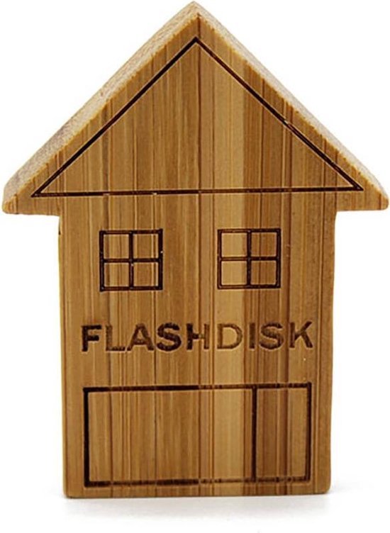Hout huis USB stick 128GB | bol.com