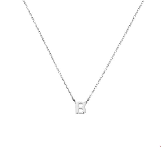 Zilver Gerhodineerde Collier letter B 1 1330111 | bol