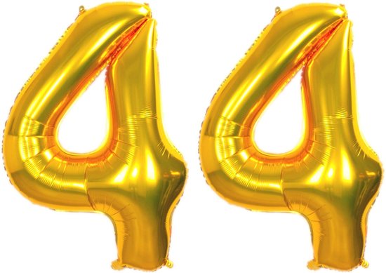 Folie Ballon Cijfer 44 Jaar Goud Verjaardag Versiering Helium Cijfer ...