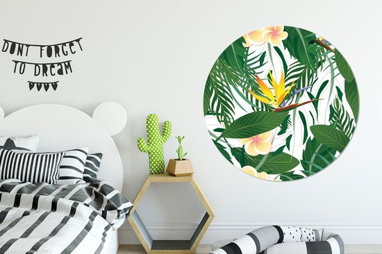 WallCircle - Muurstickers - Behangcirkel - Bladeren - Bloemen - Paradijsvogelplant - ⌀... | bol