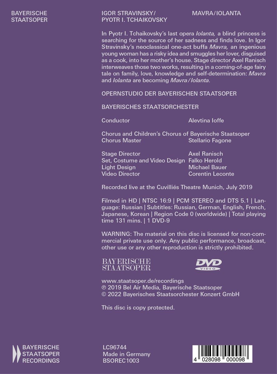 Anna El-Khashem, Noa Beinart, Yulia Sokolik - Mavra - Tchaikovsky ...