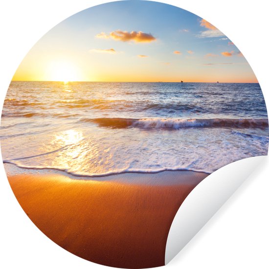 WallCircle - Behangcirkel - Strand - Zee - Zon - Horizon - Zelfklevend ...