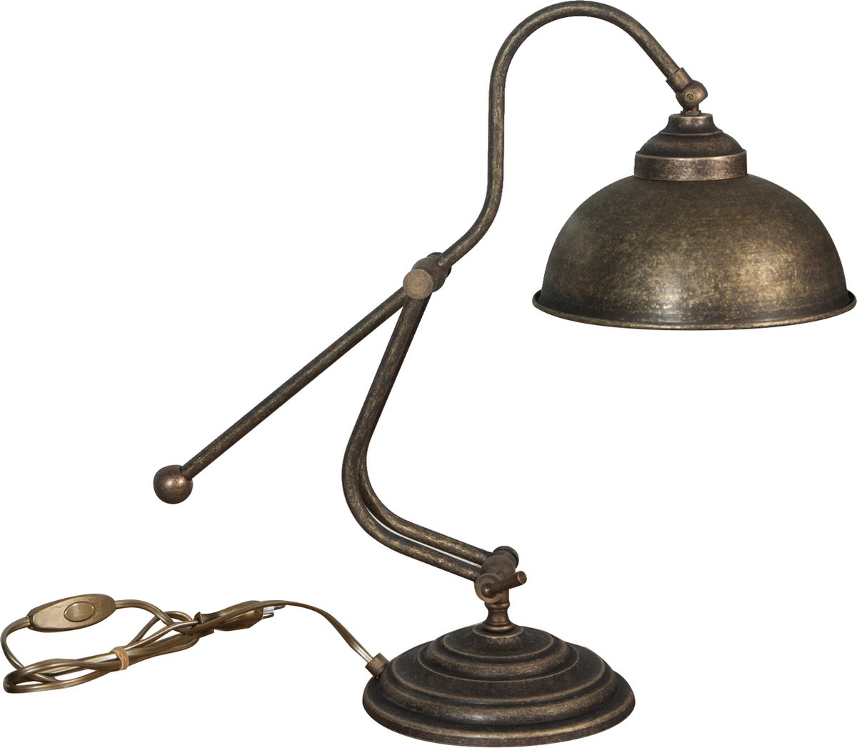 Landelijke tafellamp in verouderd messing gietstuk L45XPR19XH45 cm ...