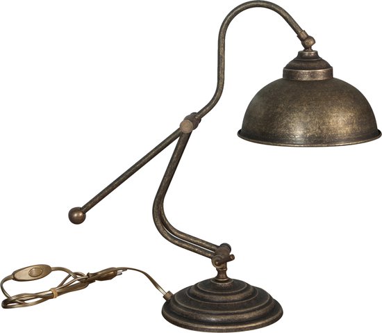Landelijke tafellamp in verouderd messing gietstuk L45XPR19XH45 cm ...