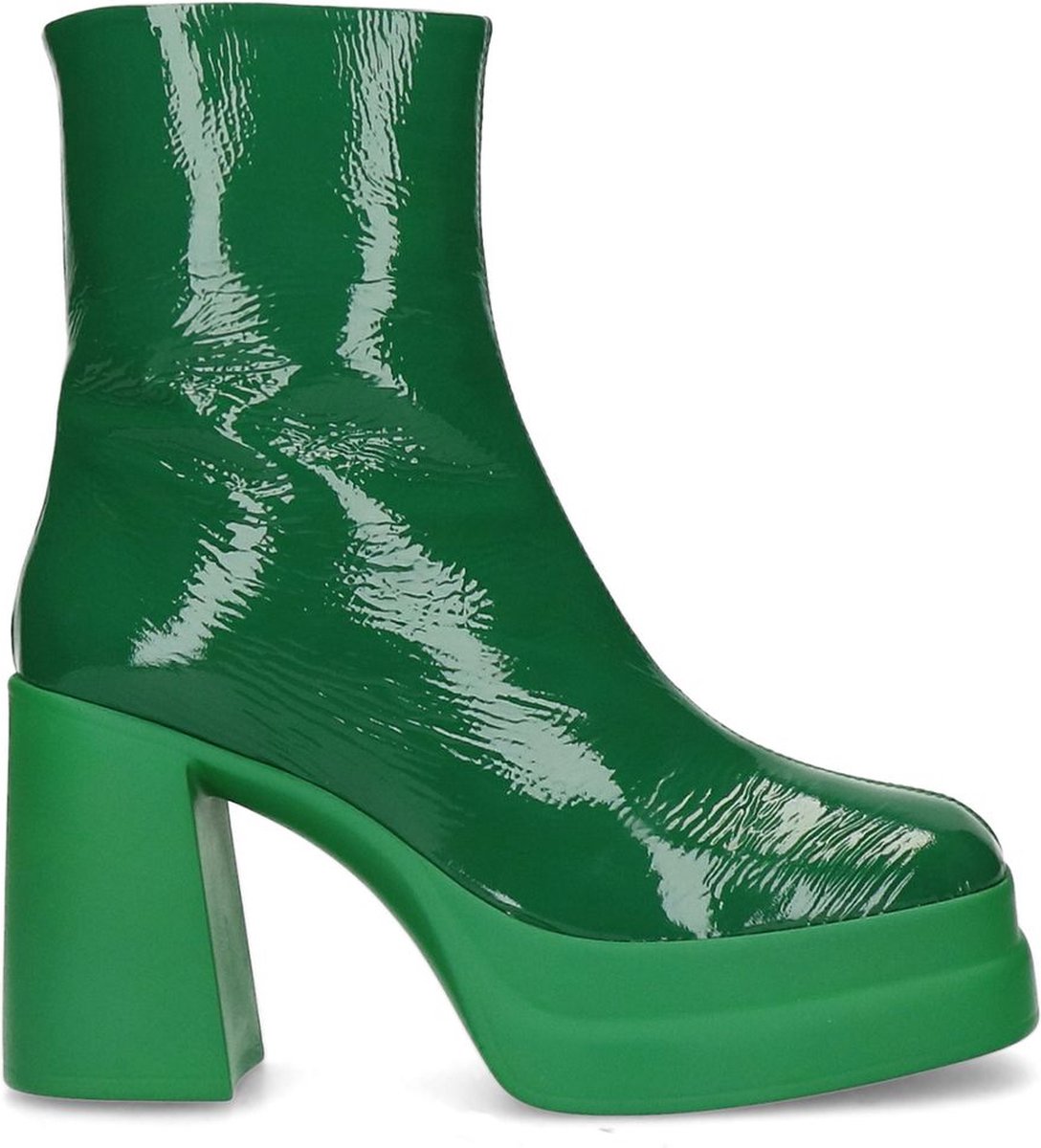 Sacha - Dames - Groene enkellaarsjes met plateau hak - Maat 41 | bol.com