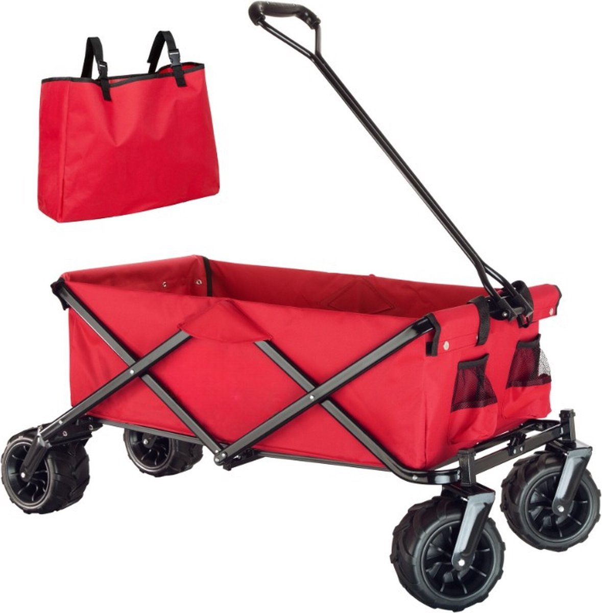 Goose Lyne® | Rode Opvouwbare Handkar - Trolley - Bolderkar ...