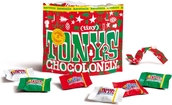 Tony's Chocolonely Tiny Tony's Chocolade Kerst Uitdeelzak - 20 Mini ...