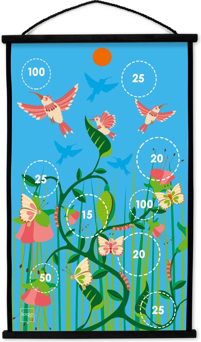 Scratch Active Play: START TO DART Kolibries 38x60cm, 2-zijdig bedrukt ...