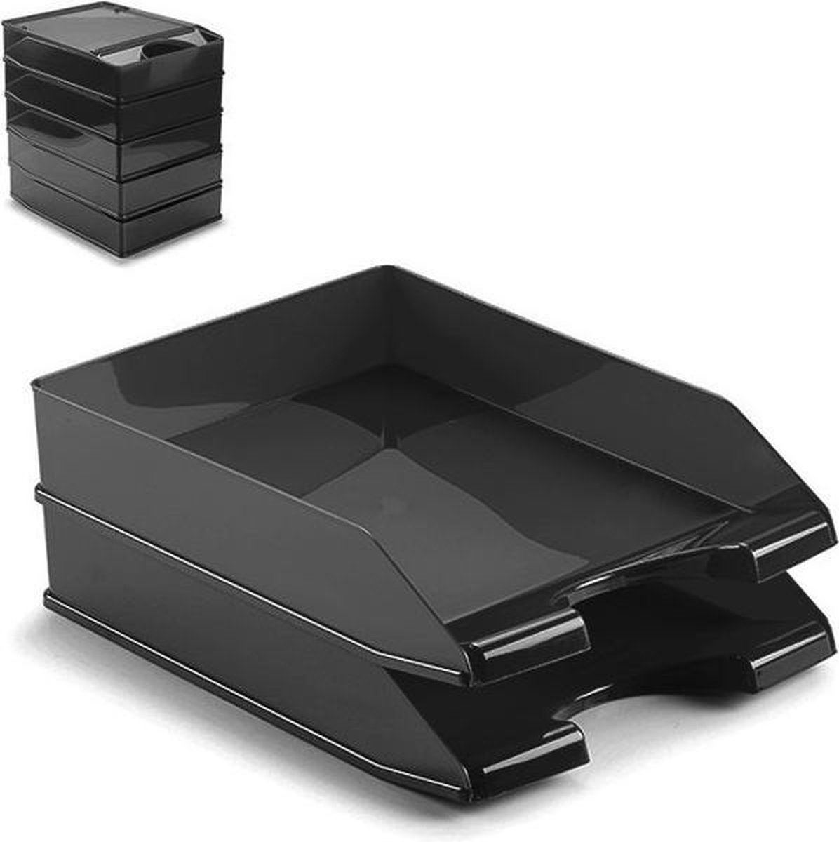 Pakket van 20x stuks brievenbakjes zwart A4 formaat - Kantoor ...