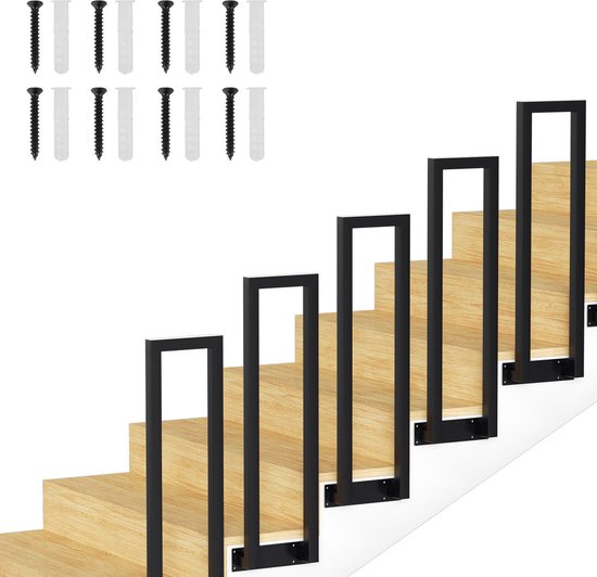 U-vorm Zijdelingse montage Leuning 100cm Ijzer Leuning Buiten & Binnen ...