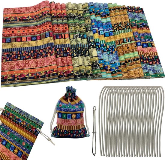Allecto Plus - Stofpakket decoratiestof, 20 stuks katoenen stof met ...