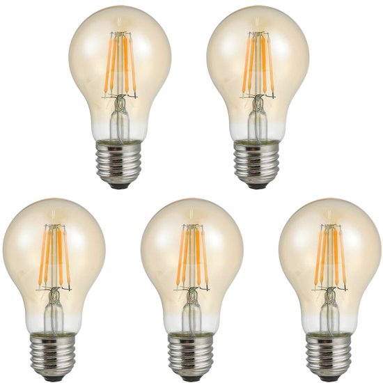 SPL E27 LED Lamp 4W met Dag en Nacht Sensor - Goud - Warm Wit - LED Filament - Amber -... | bol