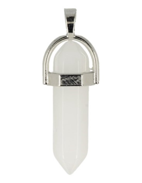 Ruben Robijn Jade wit dubbeleinder hanger | bol