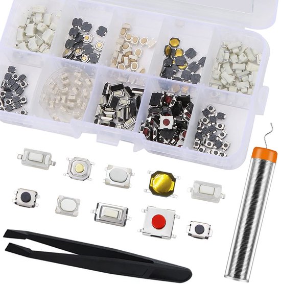 Daokai 10 Waarden Tactiele Drukknop SMD Micro Switch Kit | bol