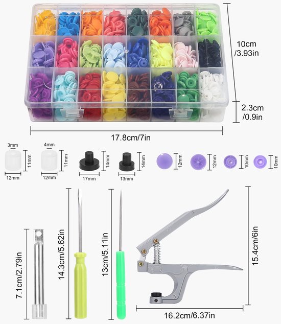 T5 Drukknopen in 24 kleuren voor alle soorten doe-het-zelf kleding ...