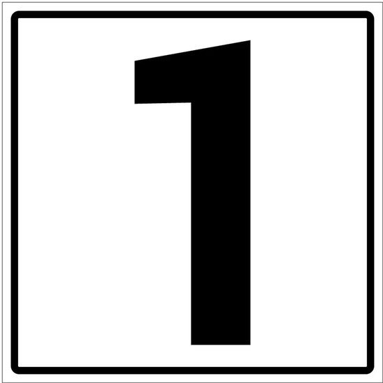 Cijfer 1 sticker - 15 x 15 cm | bol