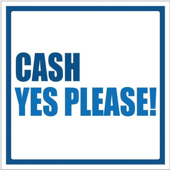 Cash yes please bord - Dibond - 40 x 40 cm | bol